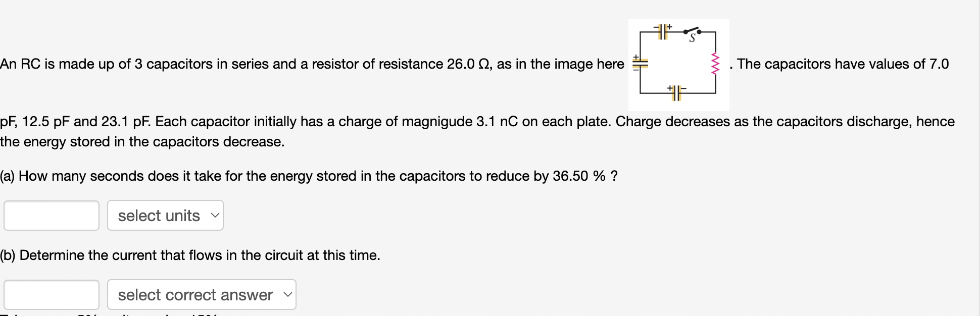 Solved An RC is made up of 3 capacitors in series and a | Chegg.com