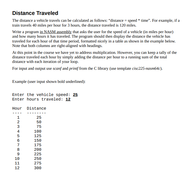 Solved Distance Traveled The distance a vehicle travels can | Chegg.com