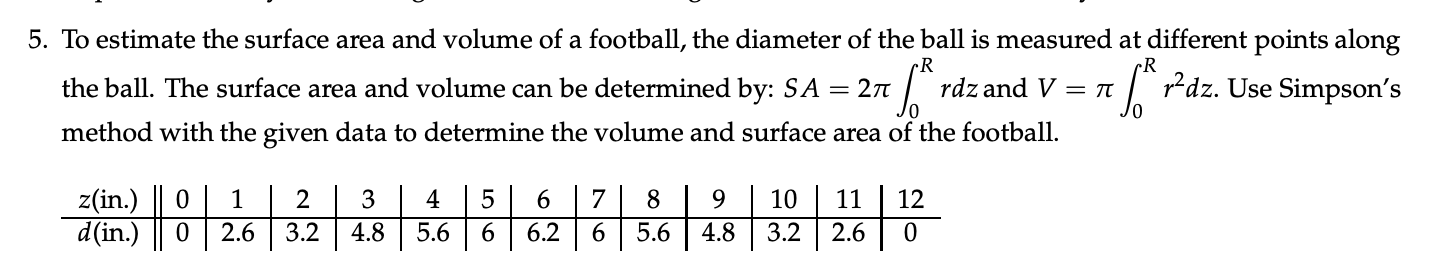 Solved R 5. To estimate the surface area and volume of a | Chegg.com