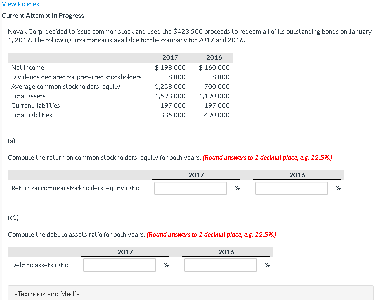 Solved View Policies Current Attempt in Progress Novak Corp. | Chegg.com