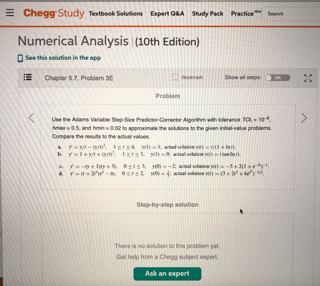 Solved Please help me solve Numerical Analysis ( 10th | Chegg.com