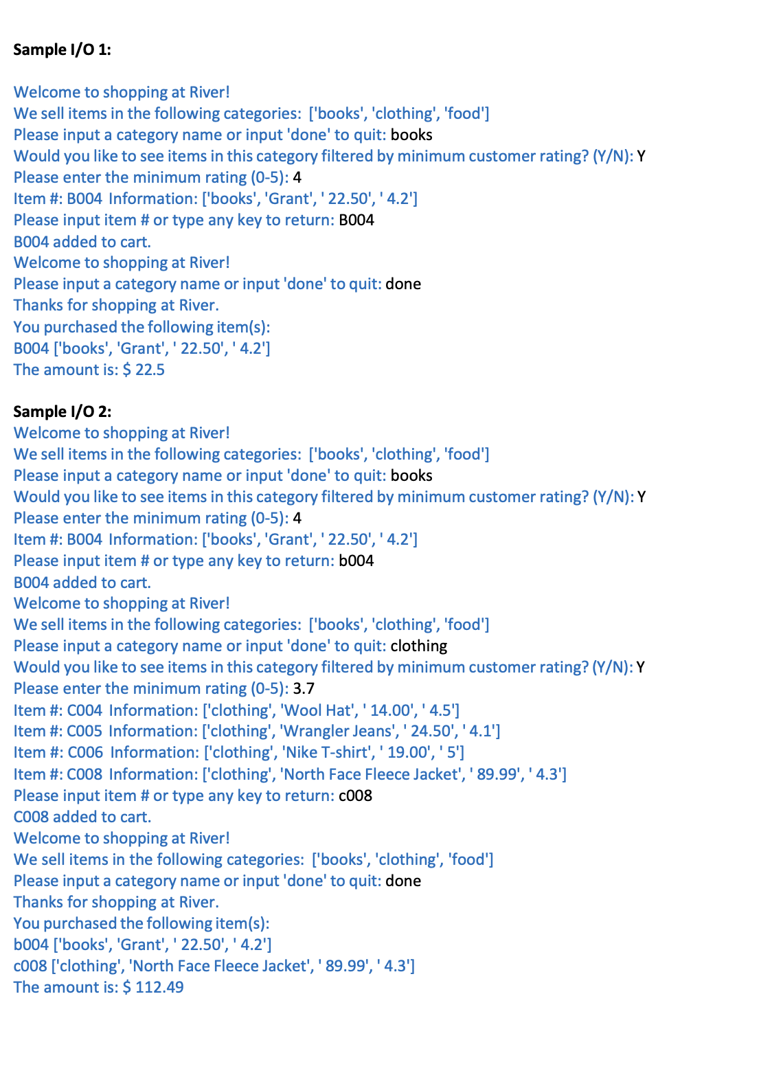 Solved Topics: Functions, Dictionary, I/O Problem | Chegg.com