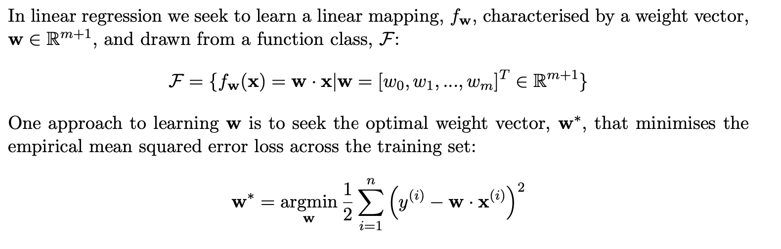 In linear regression we seek to learn a linear | Chegg.com