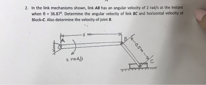 Solved 2. In the link mechanisms shown, link AB has an | Chegg.com