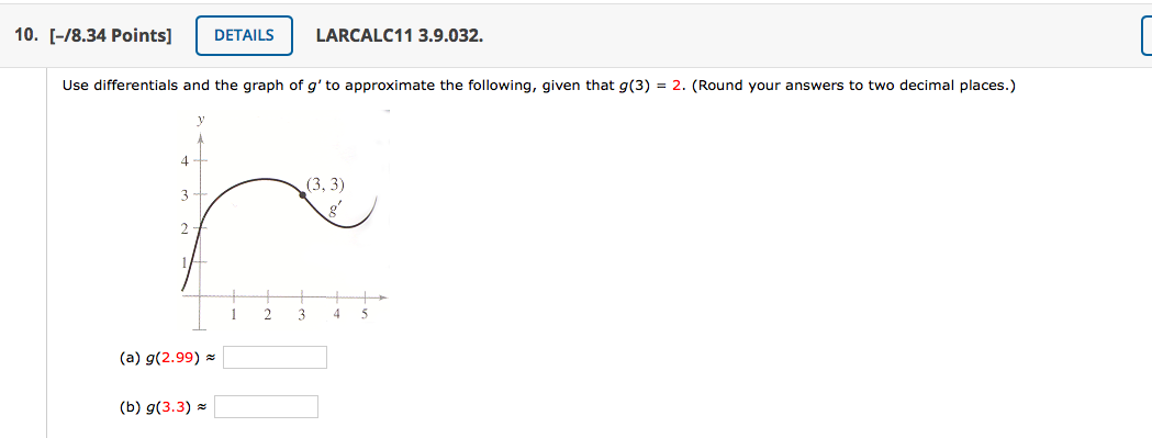 Solved 10. [-18.34 Points] DETAILS LARCALC11 3.9.032. Use | Chegg.com