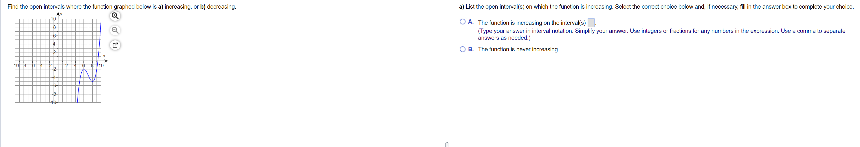 Solved a) ﻿List the open interval(s) ﻿on which the function | Chegg.com