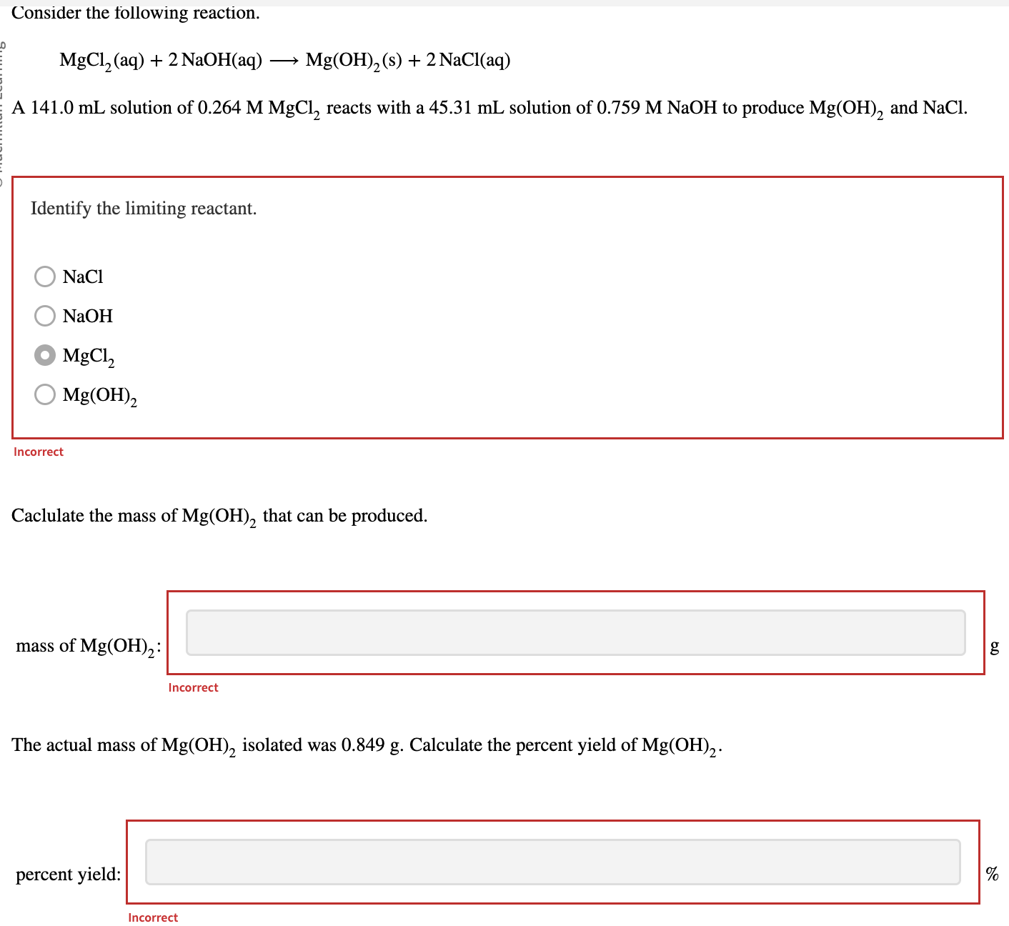 Solved Consider the following reaction. | Chegg.com