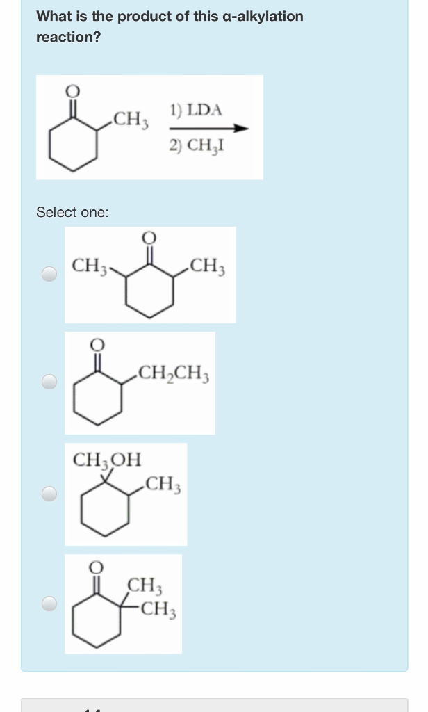 Solved What is the product of this a-alkylation reaction? | Chegg.com
