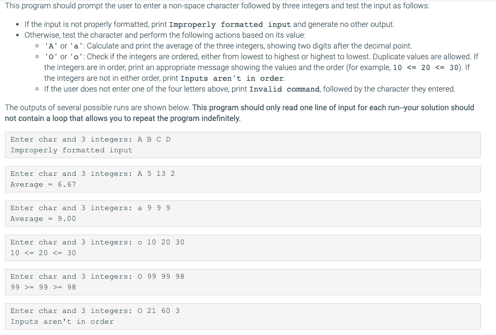 Solved This program should prompt the user to enter a | Chegg.com