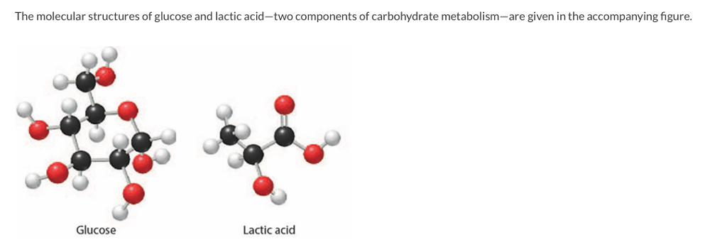 Solved The molecular structures of glucose and lactic | Chegg.com