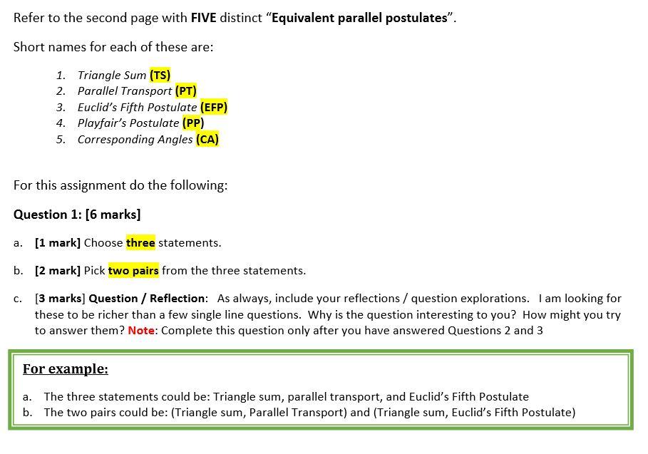 Solved Refer to the second page with FIVE distinct | Chegg.com