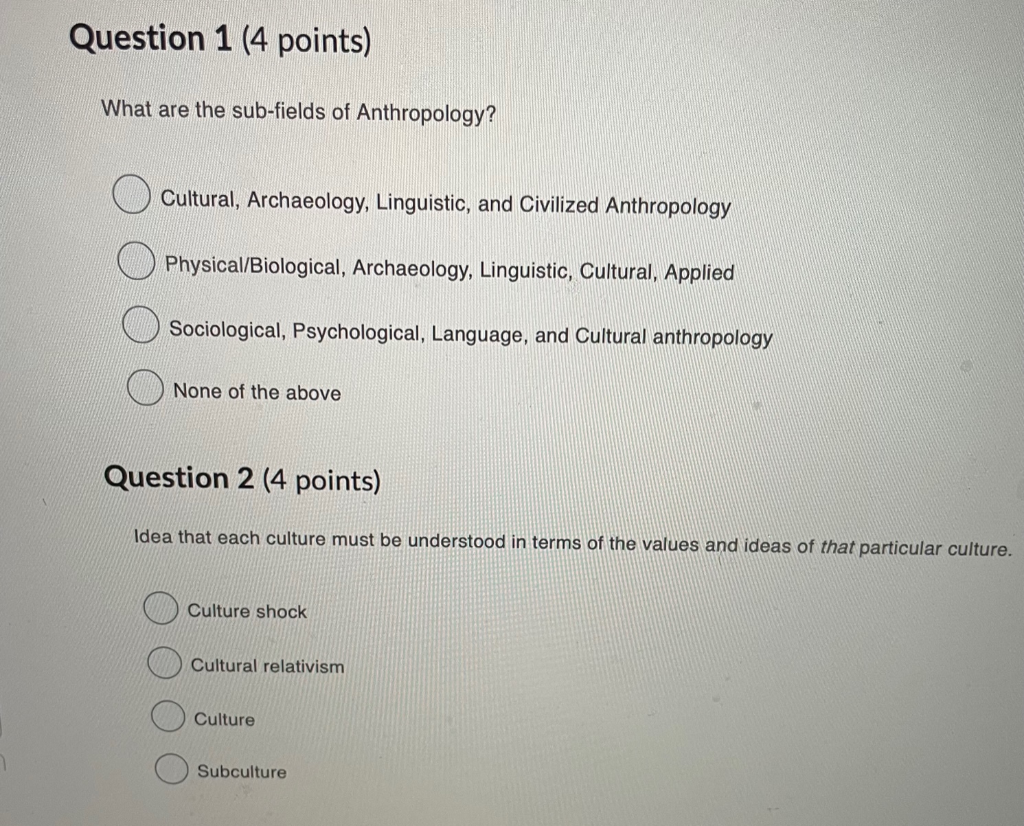What are the sub-fields of Anthropology? Cultural, | Chegg.com