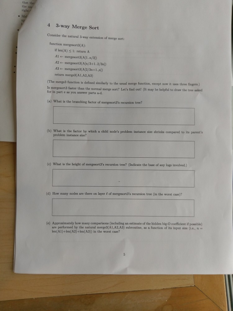 Solved that the 4 3-way Merge Sort Consider the natural | Chegg.com