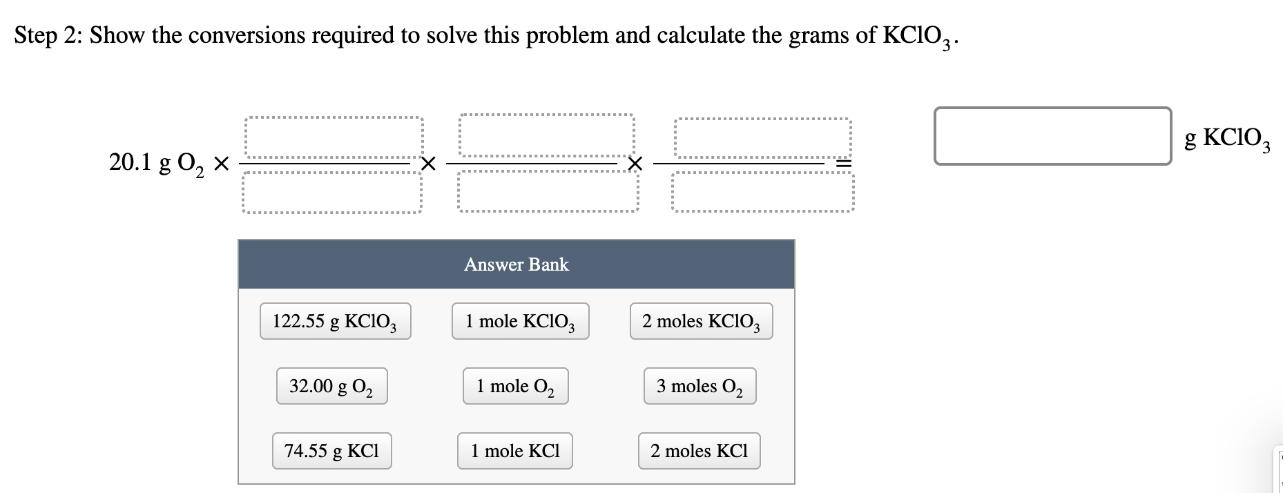 Solved How many grams of KClO3 are needed to form 20.1 g of | Chegg.com