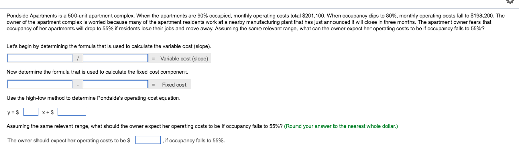 Solved Pondside Apartments is a 500 unit apartment complex. | Chegg.com