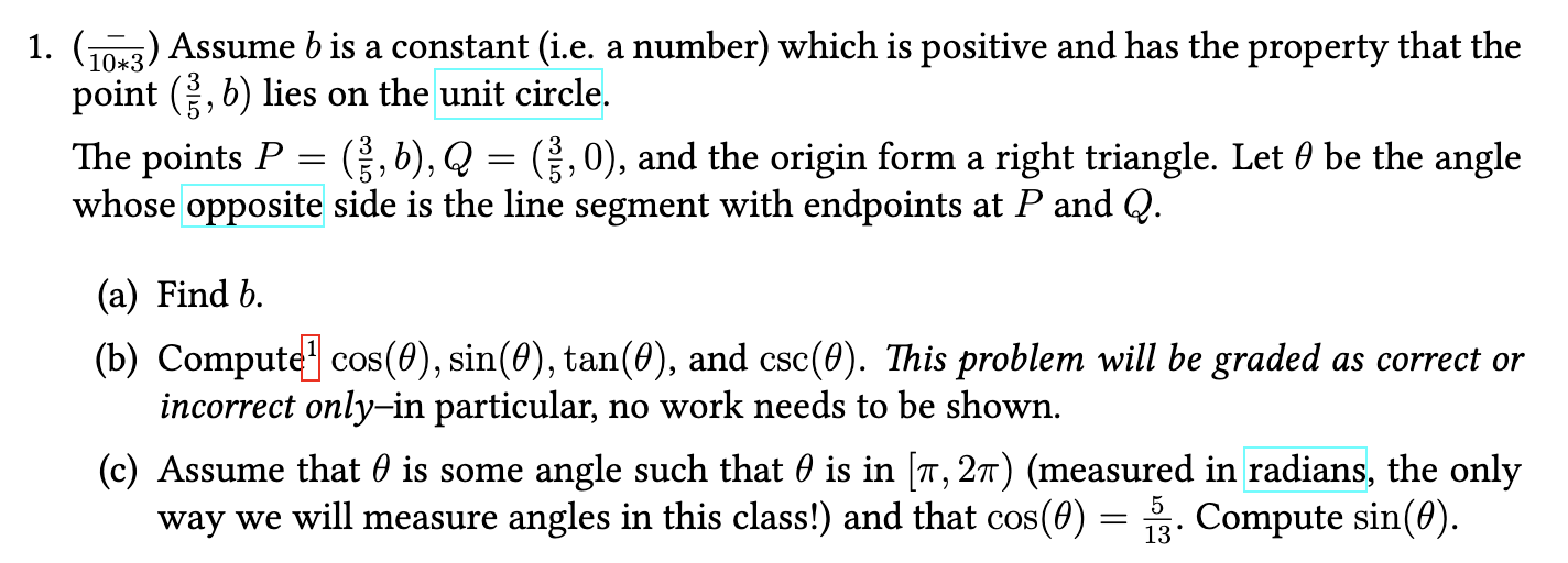[Solved]: 1. (103) Assume b is a constant (i.e. a number) w
