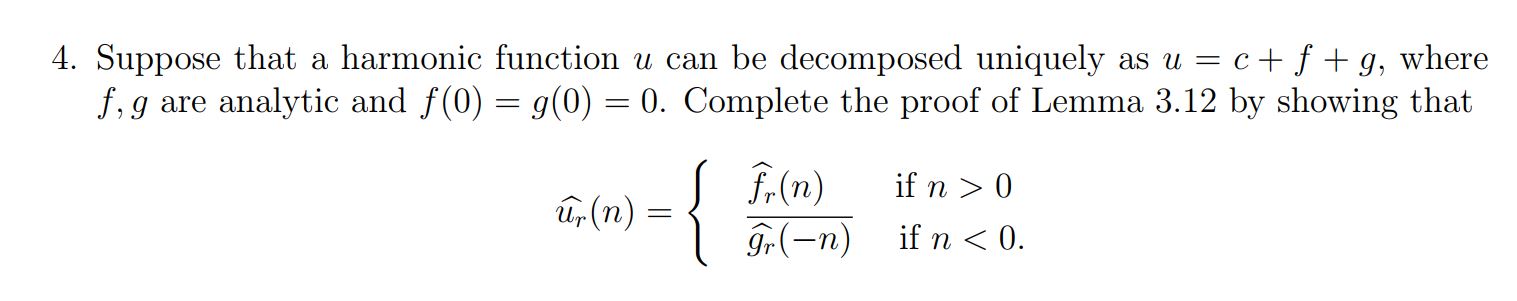 Solved 4. Suppose that a harmonic function u can be | Chegg.com