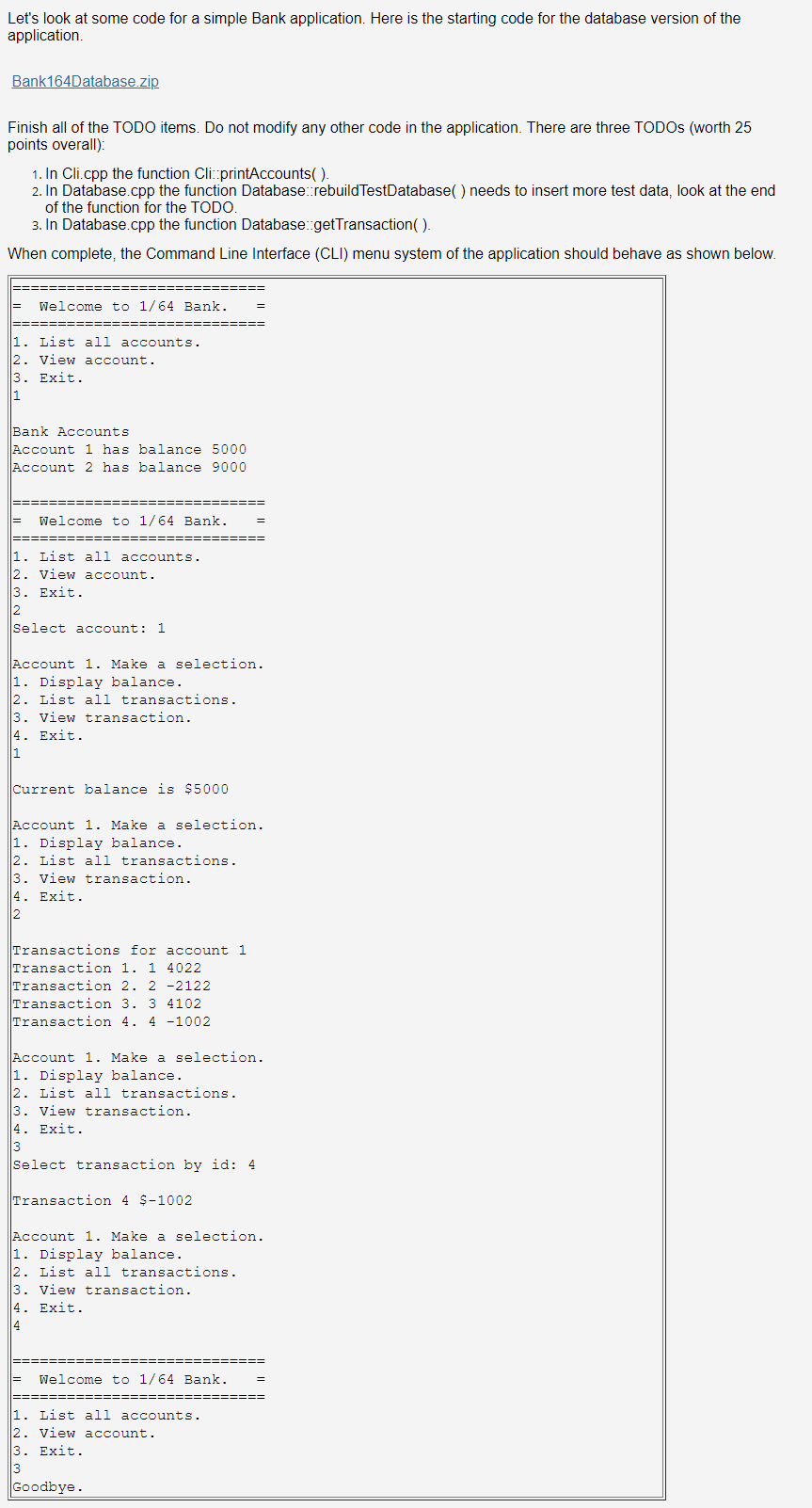Solved Let's look at some code for a simple Bank | Chegg.com