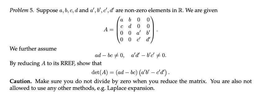 Solved Problem 5. Suppose a,b,c,d and a′,b′,c′,d′ are | Chegg.com