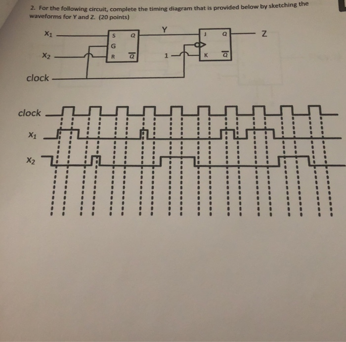 Solved 2. For the following circuit, complete the timing | Chegg.com