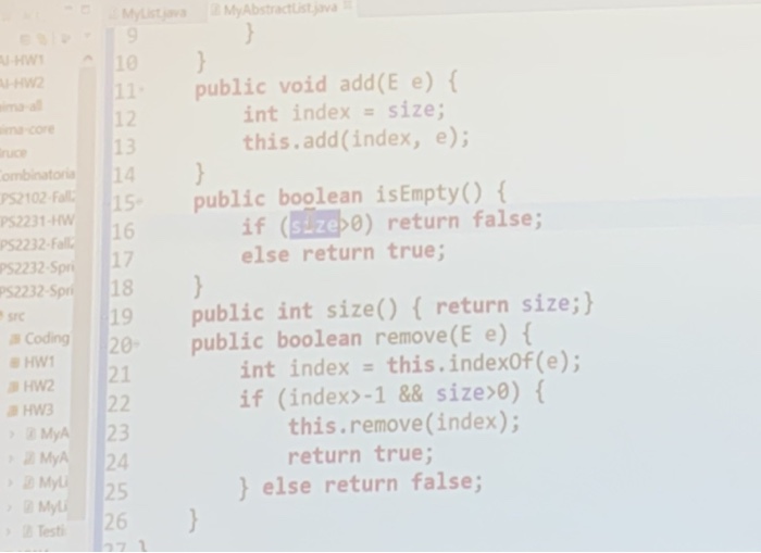 Implement MyArrayList and MyLinkedList using MyList | Chegg.com