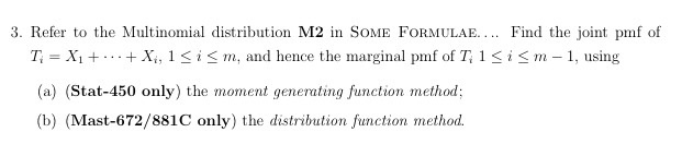 3. Refer to the Multinomial distribution M2 in SOME | Chegg.com