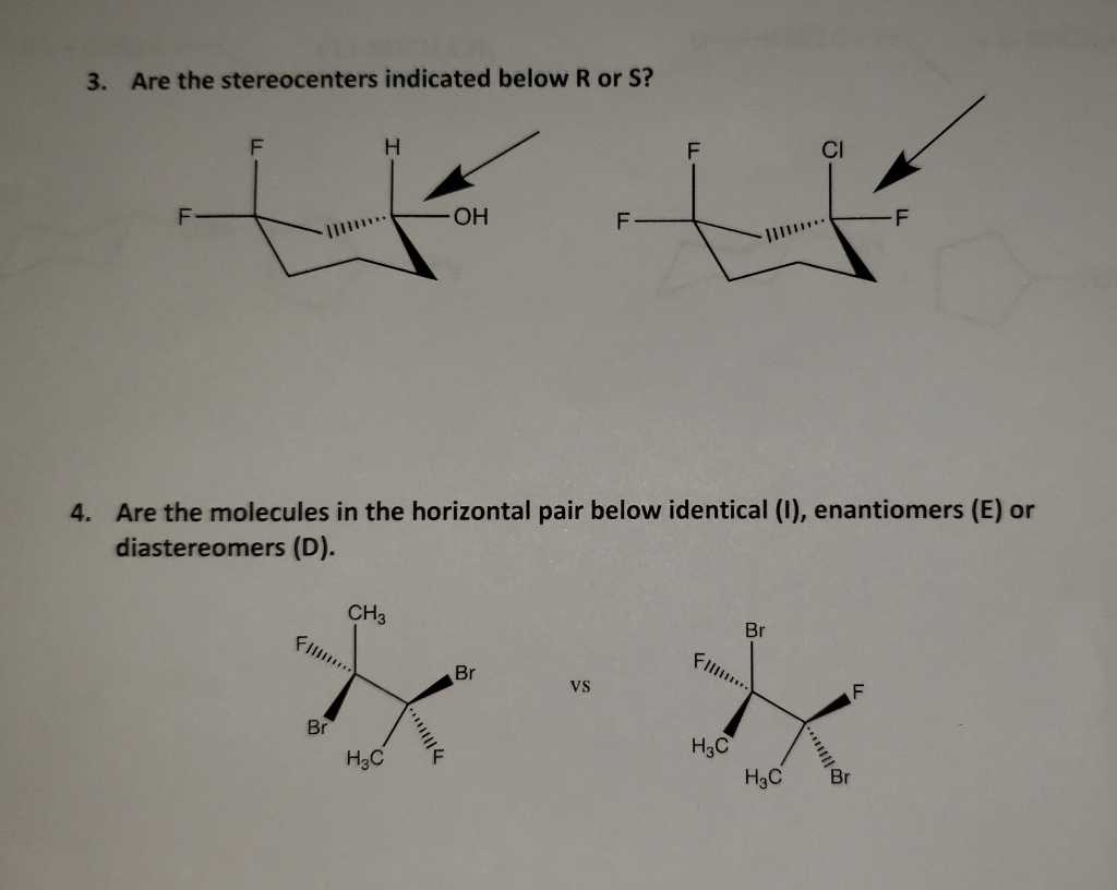 Solved 3. Are the stereocenters indicated below R or S? F H | Chegg.com