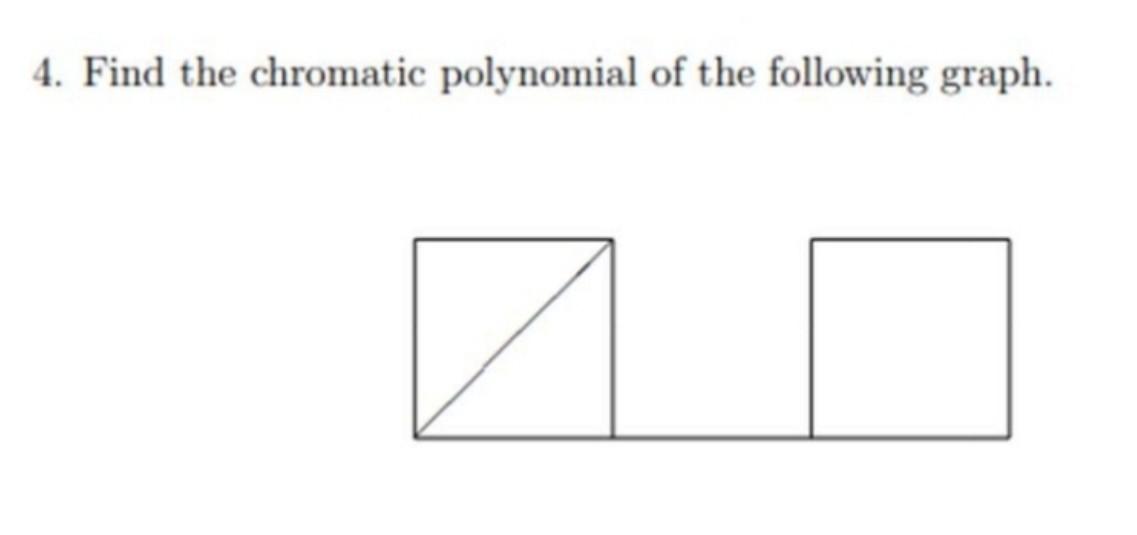 Solved 4. Find the chromatic polynomial of the following | Chegg.com