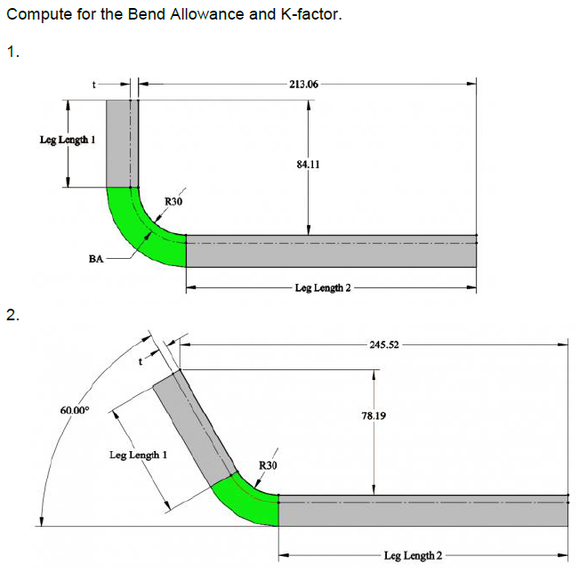 Solved Compute for the Bend Allowance and K-factor. 1. | Chegg.com