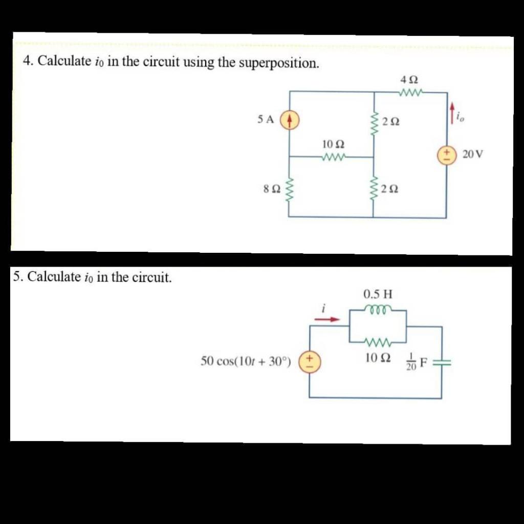 Solved 4. Calculate io in the circuit using the | Chegg.com