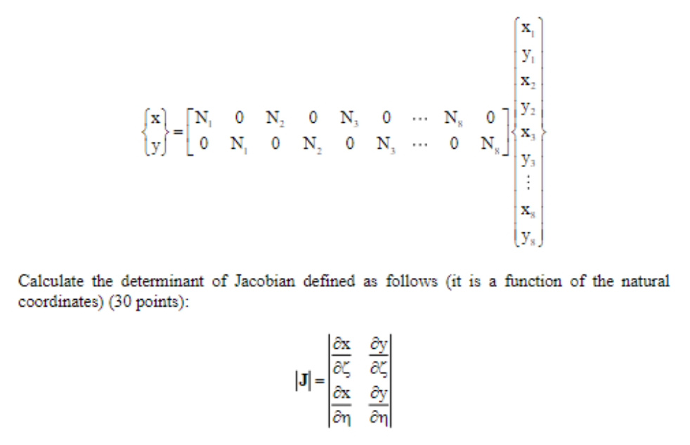 Solved In natural coordinates, the eight-noded quadrilateral | Chegg.com