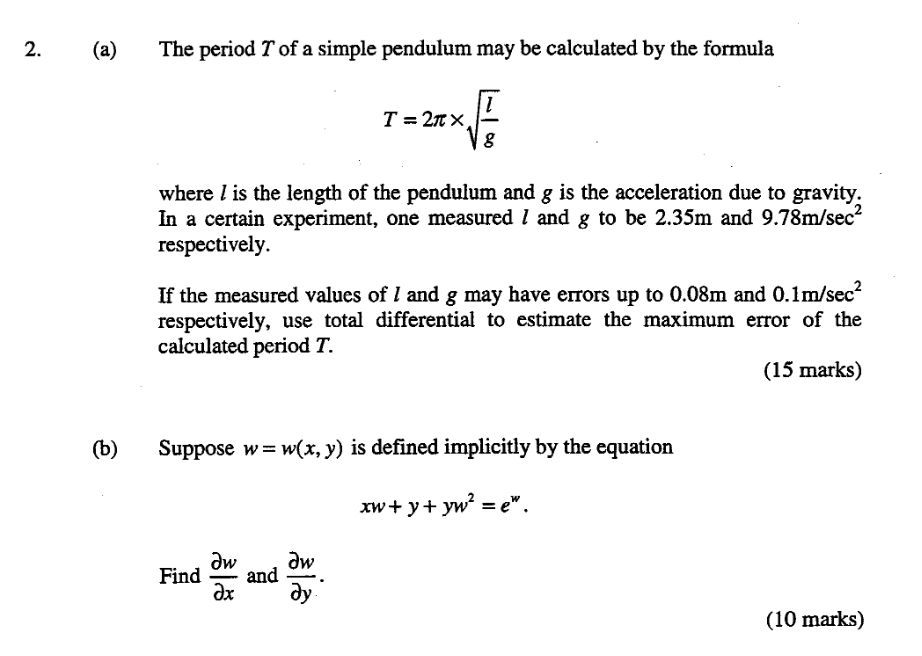 Solved a) The period T of a simple pendulum may be | Chegg.com