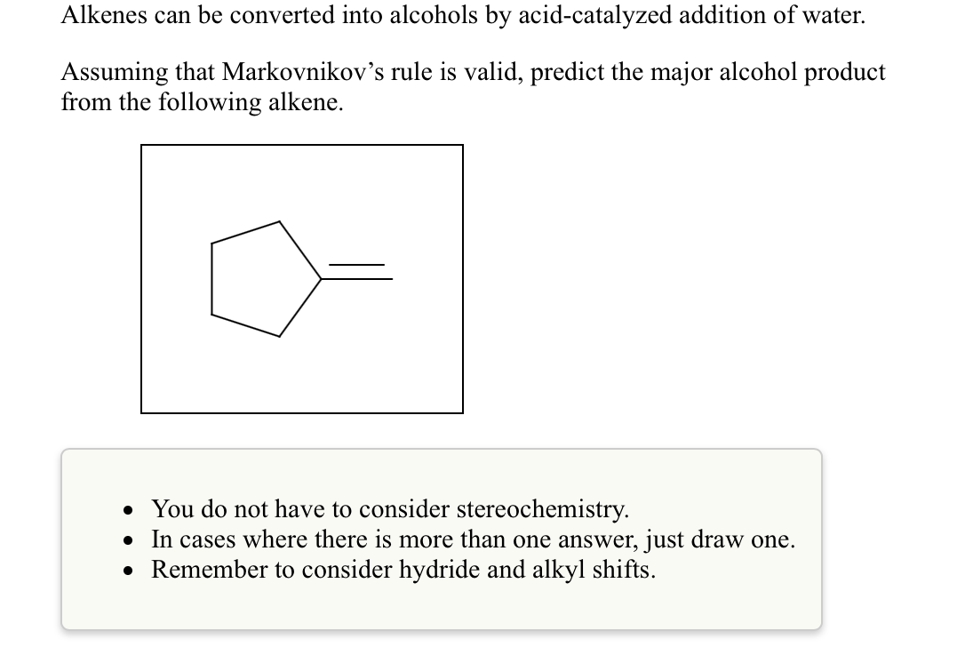Solved Alkenes can be converted into alcohols by | Chegg.com