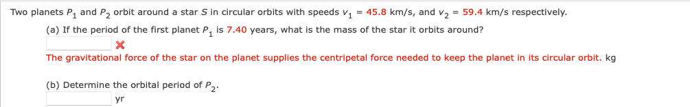 Solved Two planets P1 ﻿and P2 ﻿orbit around a star S ﻿in | Chegg.com