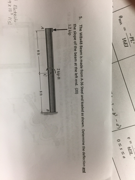 Solved -PL u=ERIL 0mas The W8x48 Beam is made from A-36 | Chegg.com