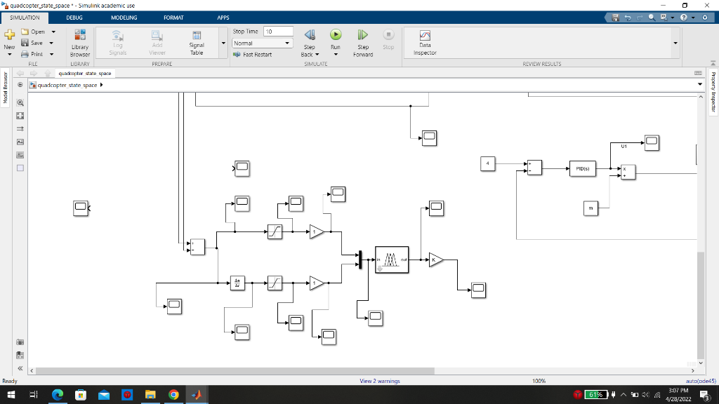 Solved quadcopter_state_space-Simulink SIMULATION DEBUG 43 | Chegg.com