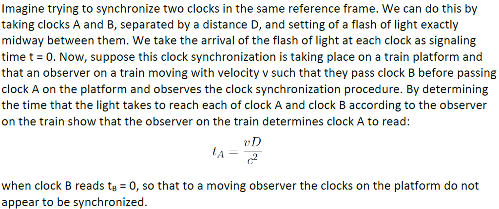 Solved Imagine Trying To Synchronize Two Clocks In The Same