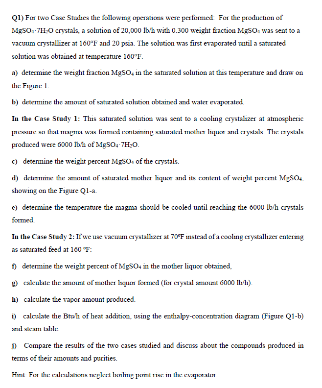 Solved Q1) For two Case Studies the following operations | Chegg.com