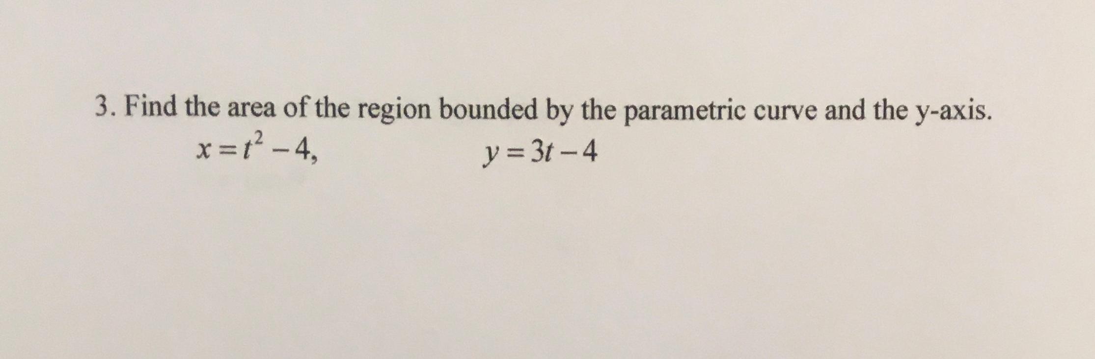 Solved 3. Find the area of the region bounded by the | Chegg.com