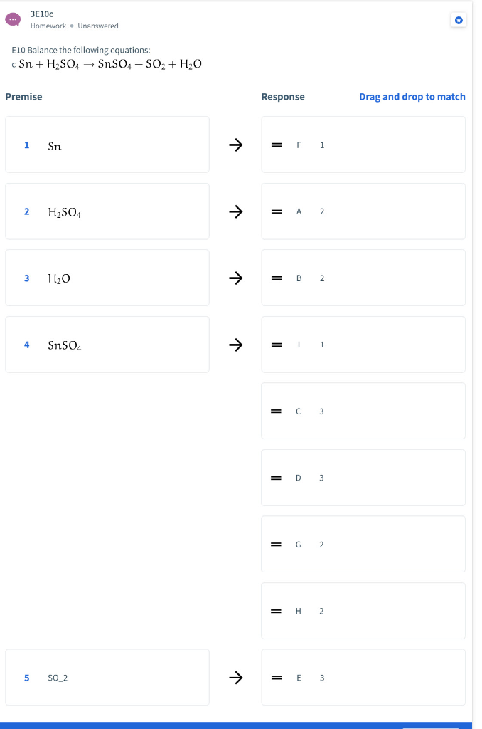 Solved Balance the following equations: Sn + H2SO4 --> SnSO4 | Chegg.com
