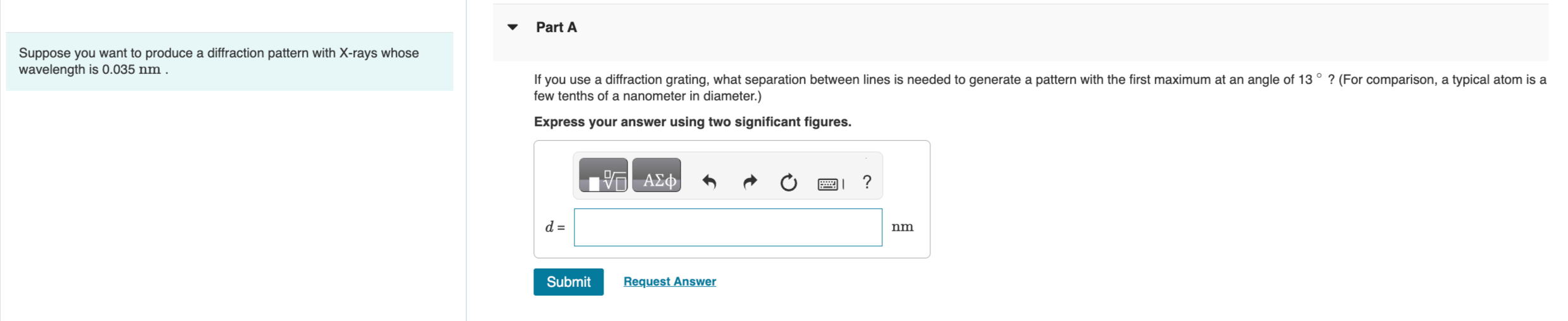 Solved Suppose you want to produce a diffraction pattern | Chegg.com