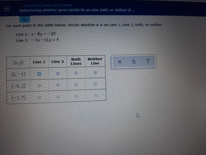 Solved FUNCTIONS, LINES, AND SYSTEMS Determining whether | Chegg.com