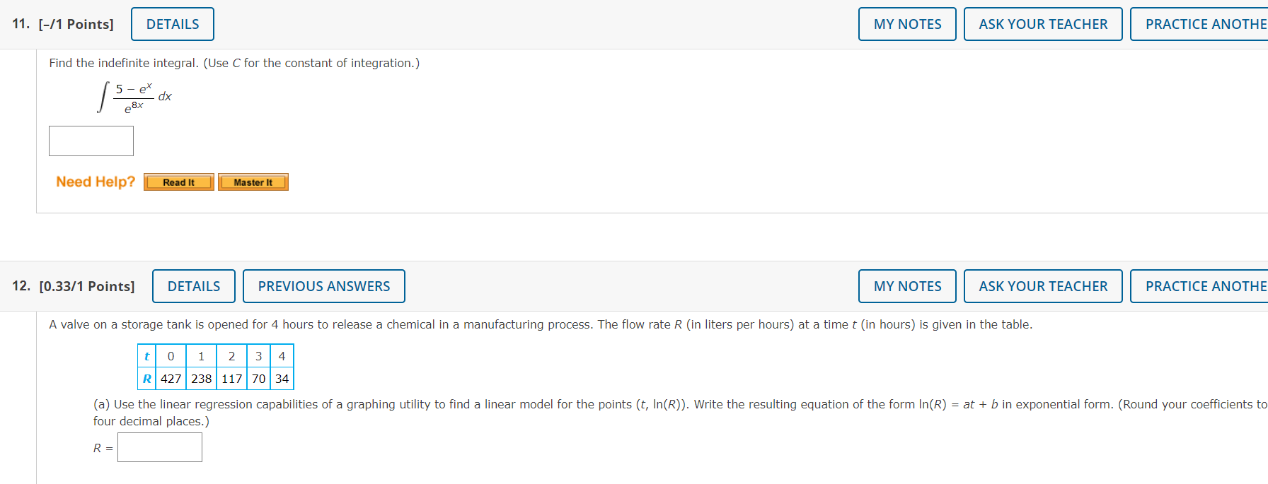 Solved 11. [-/1 Points] DETAILS MY NOTES ASK YOUR TEACHER | Chegg.com