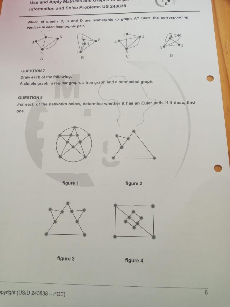 Solved Use and Apply Matrices Information and Solve Problems | Chegg.com
