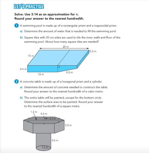Solved LET'S PRACTISE Solve. Use 3.14 as an approximation | Chegg.com
