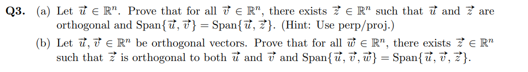 Solved Q3. (a) ﻿Let vec(u)inRn. ﻿Prove that for all | Chegg.com