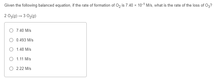 Solved Given the following balanced equation, if the rate of | Chegg.com