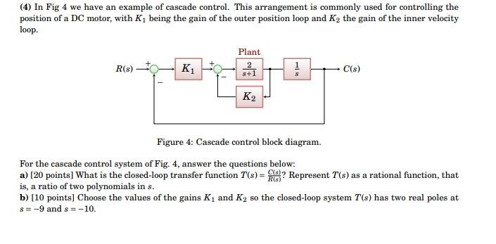 Solved (4) In Fig 4 we have an example of cascade control. | Chegg.com