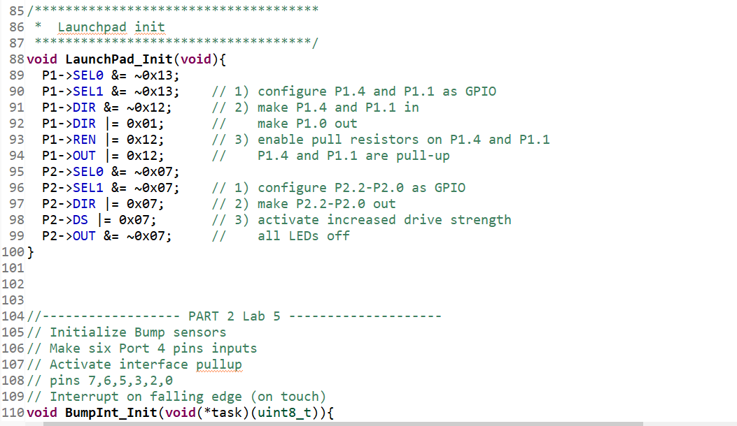 Solved Step 3: Configure Port 4 (Bumps) as interrupts - | Chegg.com
