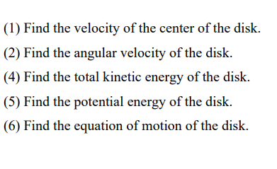 Solved 4. Consider a 2D disk rolling in the | Chegg.com